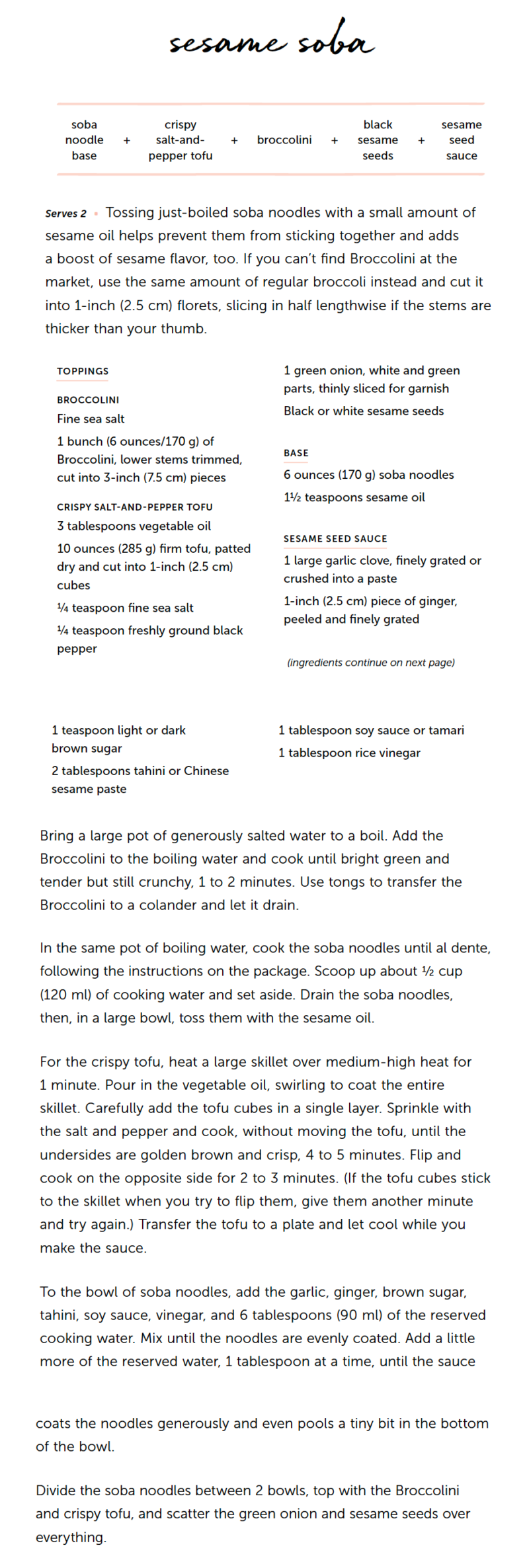 Maria Zizka's Sesame Soba - LA HOMEFARM